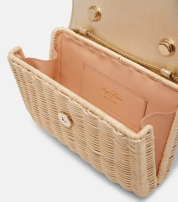 ROGER VIVIER Jewel Efflorescence Mini Rattan Tote