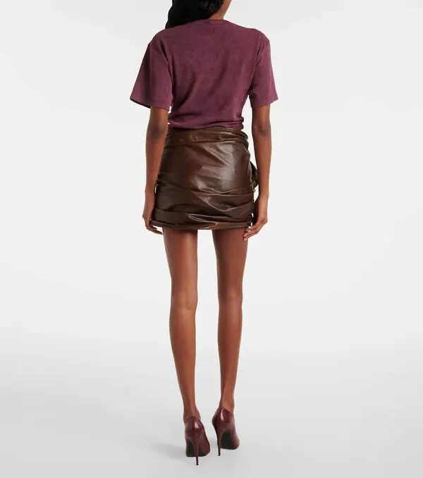 Magda Butrym Gathered Leather Miniskirt