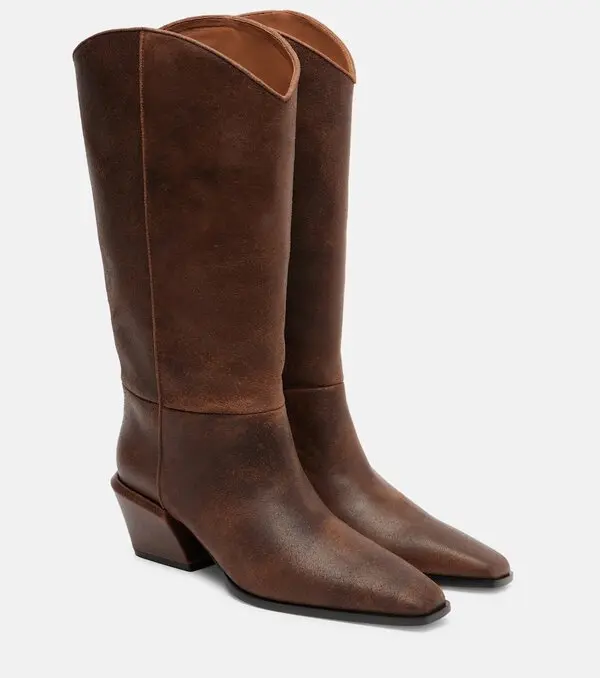 Paris Texas Bettina Leather Cowboy Boots - Brown