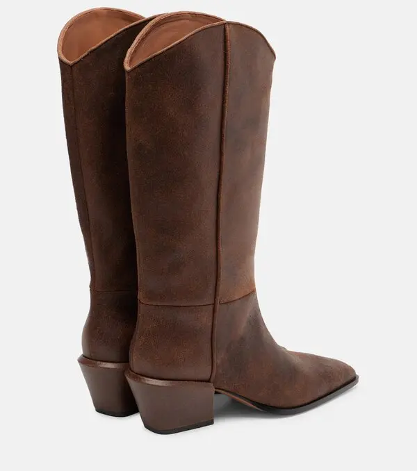 Paris Texas Bettina Leather Cowboy Boots - Brown