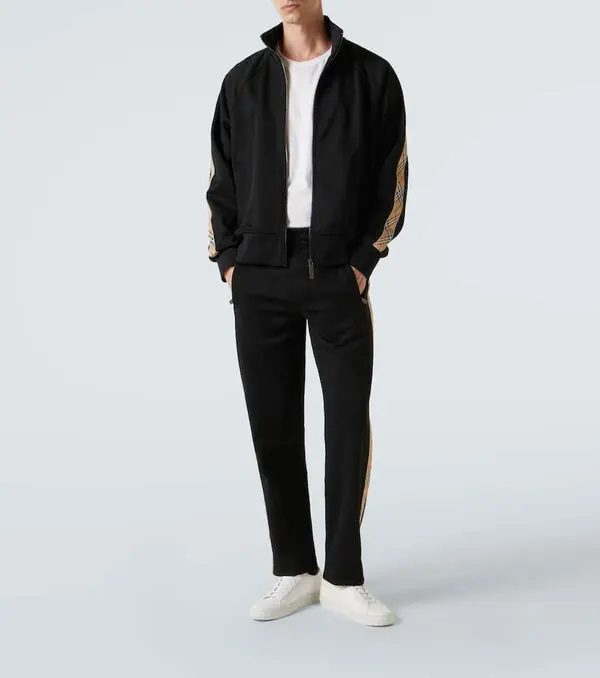 Burberry Check Cotton-blend Jersey Track Jacket