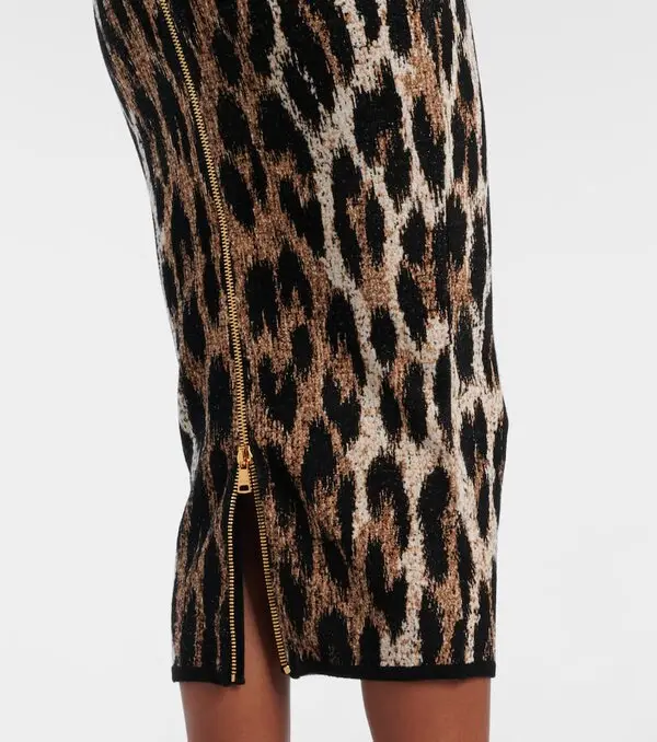 Balmain Animal-printed Halterneck Maxi Dress