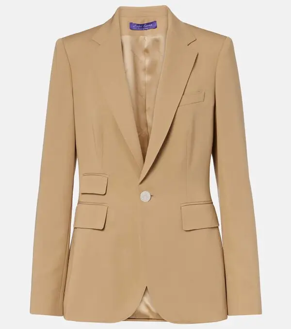 Ralph Lauren Parker Wool Gabardine Blazer - Beige