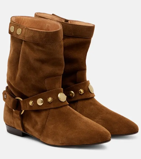 Isabel Marant Étoile Stania Studded Suede Ankle Boots