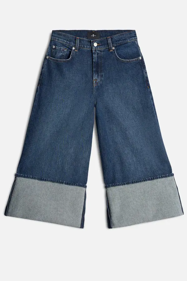 7 For All Mankind Cuffed Denim Culottes