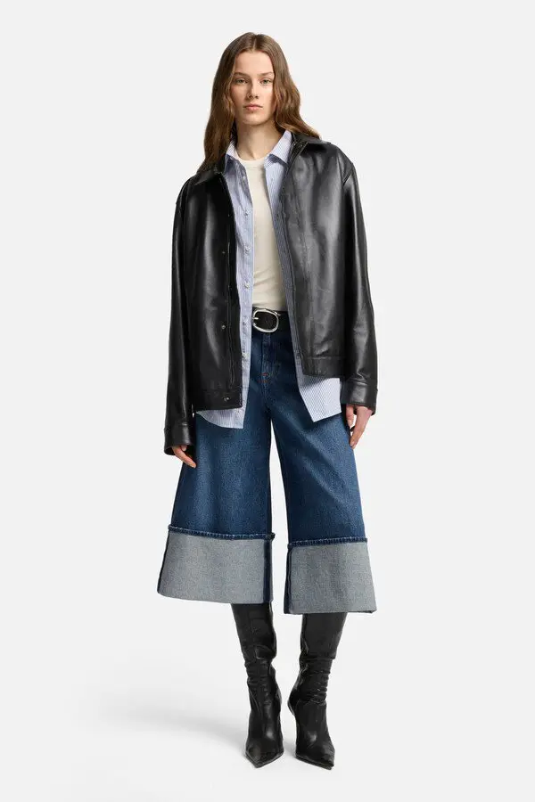 7 For All Mankind Cuffed Denim Culottes