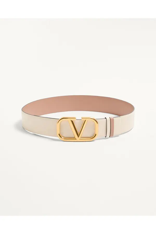 Valentino Garavani Reversible Vlogo Signature Belt - Natural
