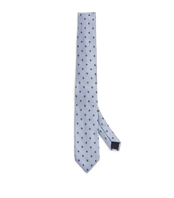 Harrods Silk Jacquard Standard Neck Tie - Blue