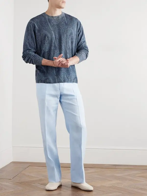Etro Paisley-print Silk And Cashmere-blend Sweater