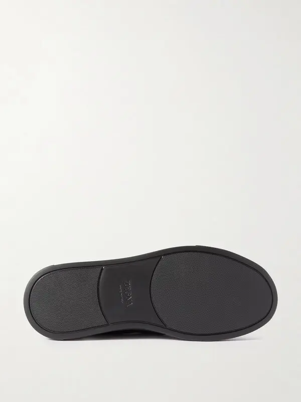 Zegna Triple Stitch™ Full-grain Deerskin Slip-on Sneakers