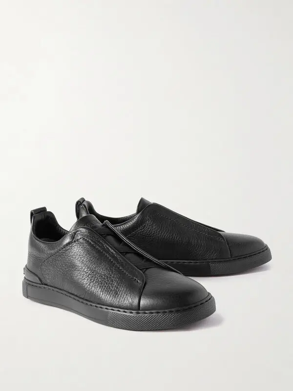 Zegna Triple Stitch™ Full-grain Deerskin Slip-on Sneakers