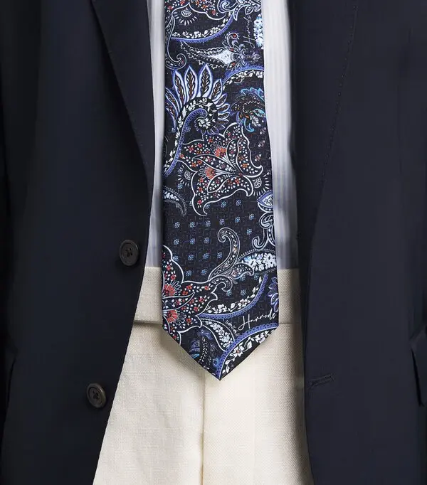 Harrods Paisley Print Standard Neck Tie