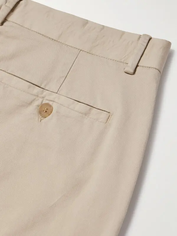 Sunspel Straight-leg Garment-dyed Cotton-blend Twill Chinos - Neutrals