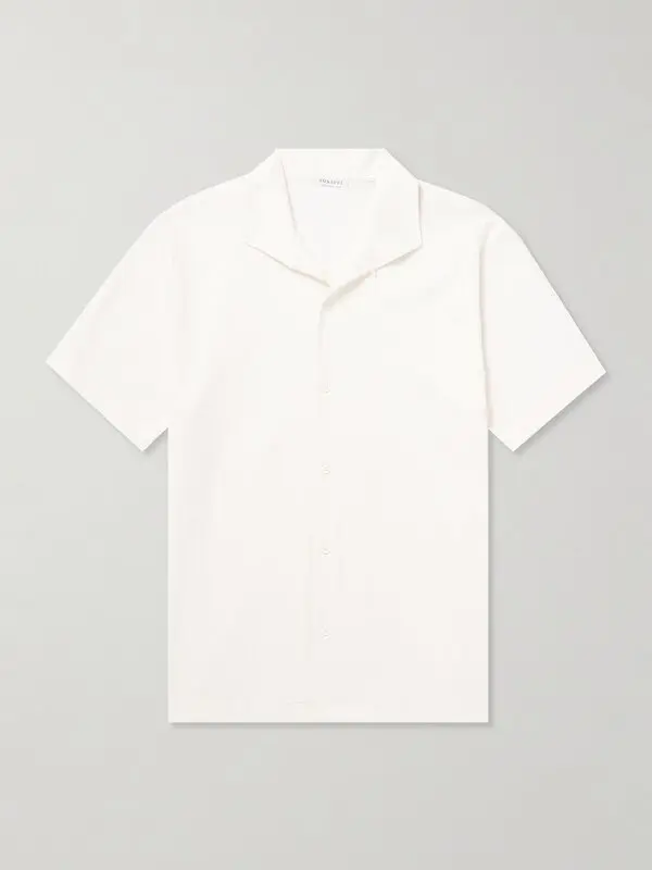 Sunspel Convertible-collar Cotton-piqué Polo Shirt