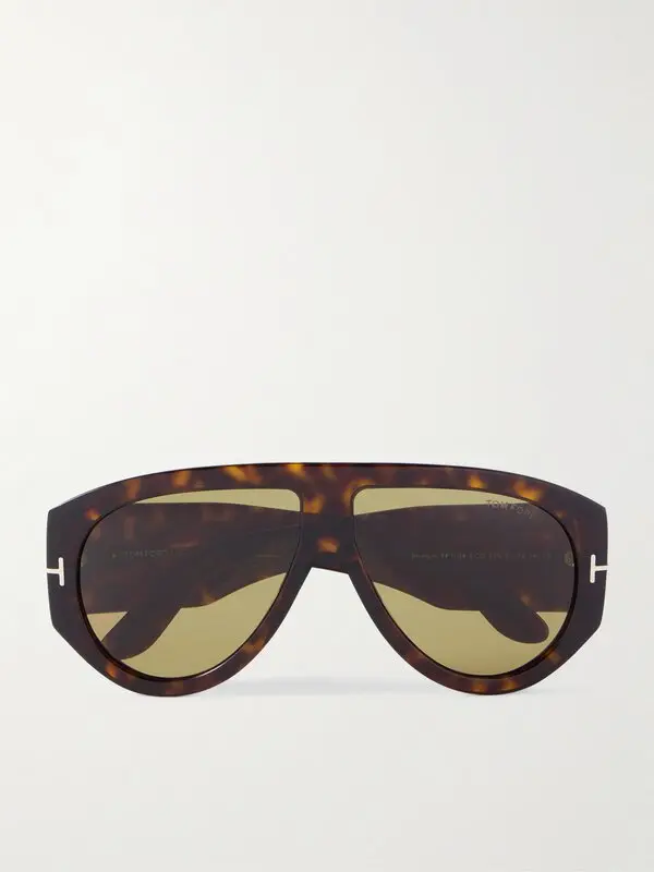 TOM FORD Bronson Aviator-style Sunglasses - Tortoiseshell
