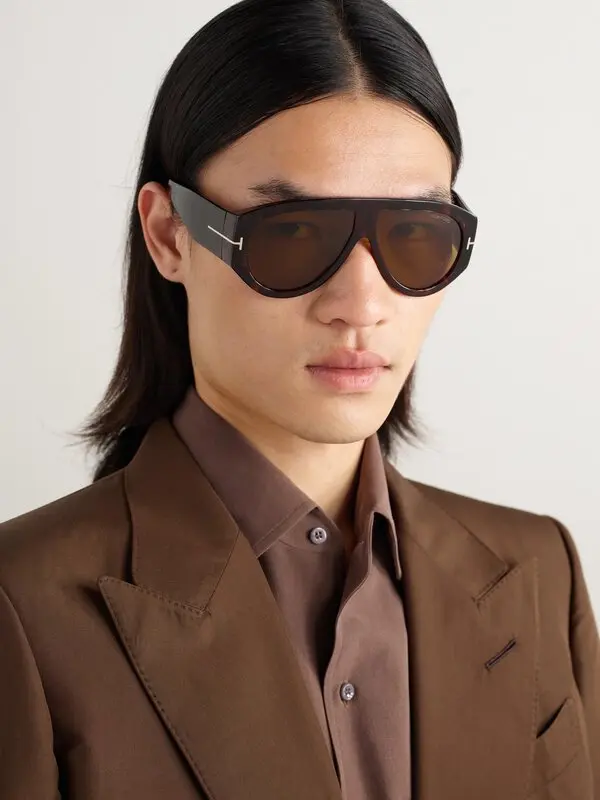 TOM FORD Bronson Aviator-style Sunglasses - Tortoiseshell