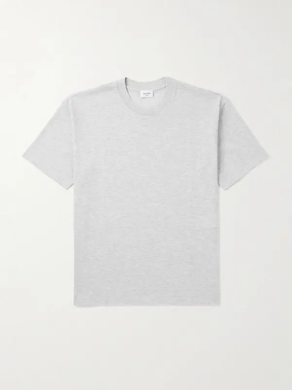 Saint Laurent Cotton-blend Piqué T-shirt - Gray