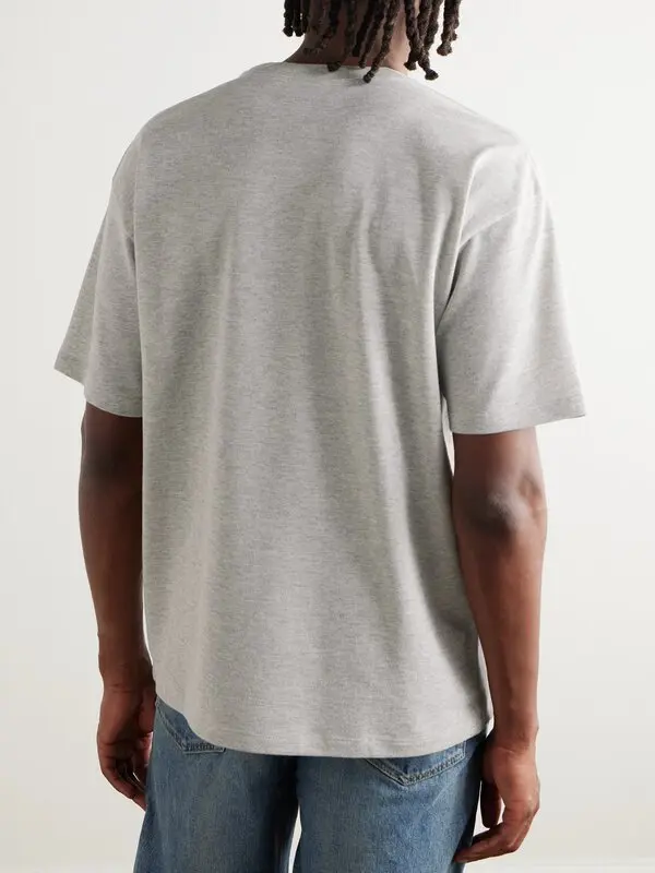 Saint Laurent Cotton-blend Piqué T-shirt - Gray