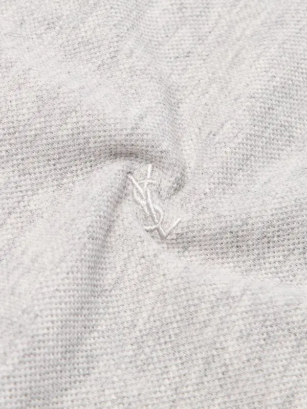 Saint Laurent Cotton-blend Piqué T-shirt - Gray