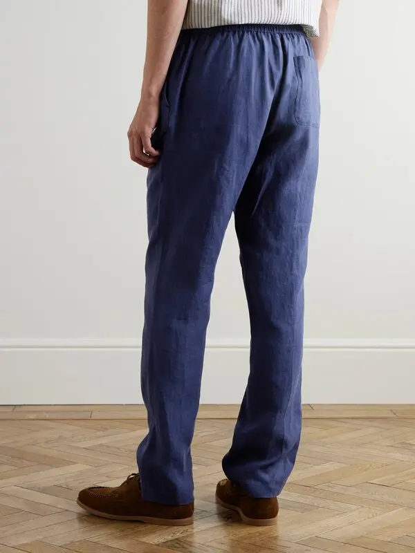 Sunspel Slim-fit Straight-leg Linen Trousers