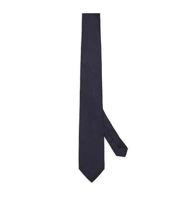 Harrods Silk Jacquard Neck Tie - Navy