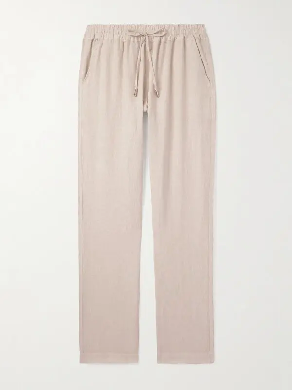 Thom Sweeney Straight-leg Linen Drawstring Trousers