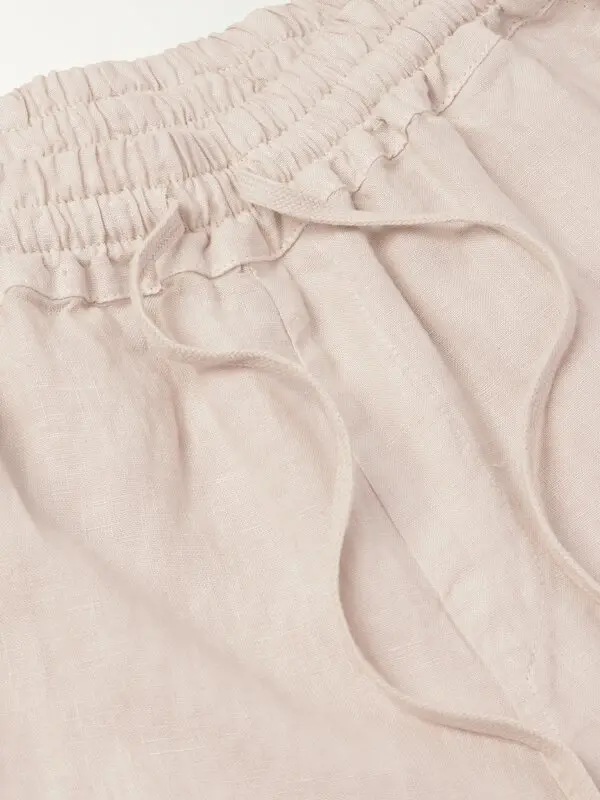 Thom Sweeney Straight-leg Linen Drawstring Trousers
