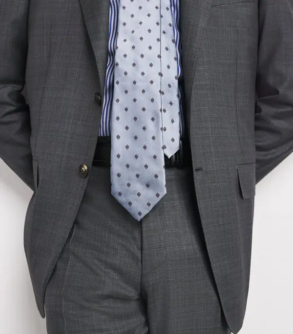 Harrods Silk Jacquard Standard Tie - Blue