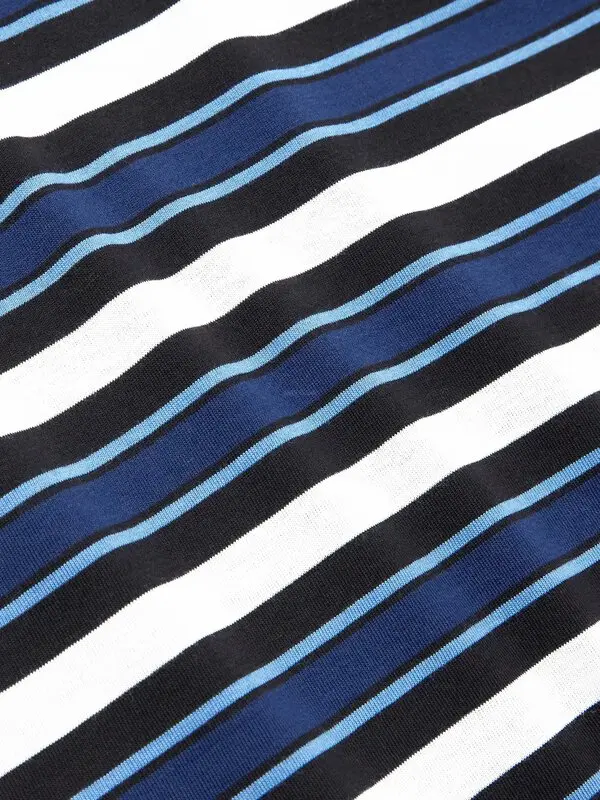 Marni Striped Cotton-jersey T-shirt - Blue