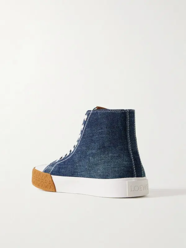 Loewe Paula's Ibiza Bloc Denim High-top Sneakers - Blue