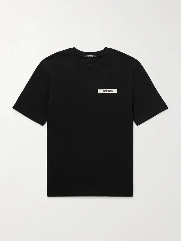 Jacquemus Logo-appliquéd Cotton-jersey T-shirt - Black