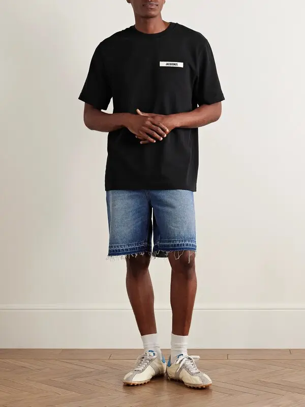Jacquemus Logo-appliquéd Cotton-jersey T-shirt - Black