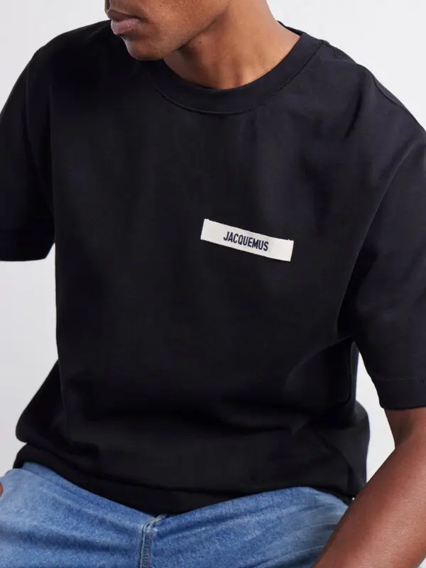 Jacquemus Logo-appliquéd Cotton-jersey T-shirt - Black