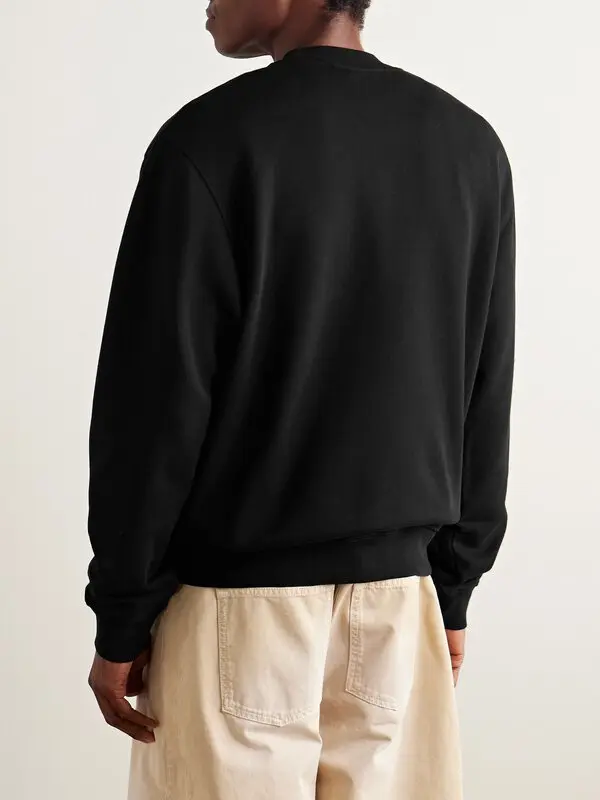 Jacquemus Logo-appliquéd Cotton-jersey Sweatshirt - Black