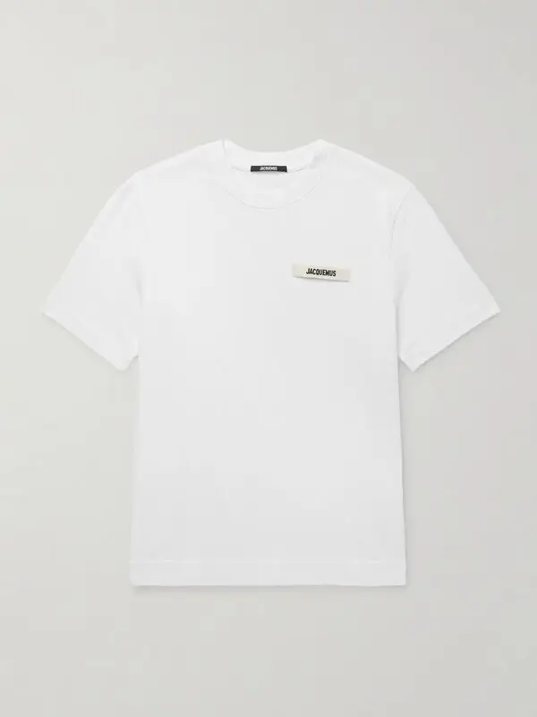 Jacquemus Logo-appliquéd Cotton-jersey T-shirt - White