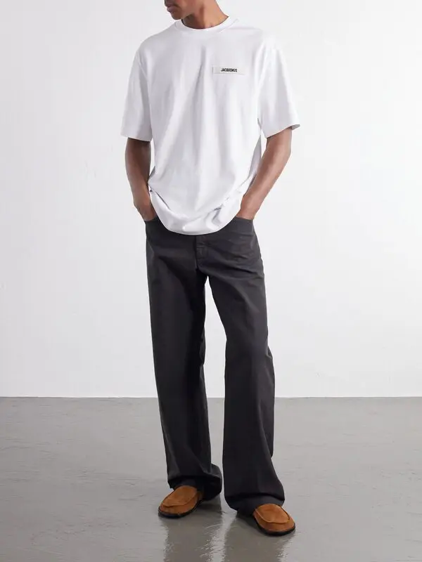 Jacquemus Logo-appliquéd Cotton-jersey T-shirt - White