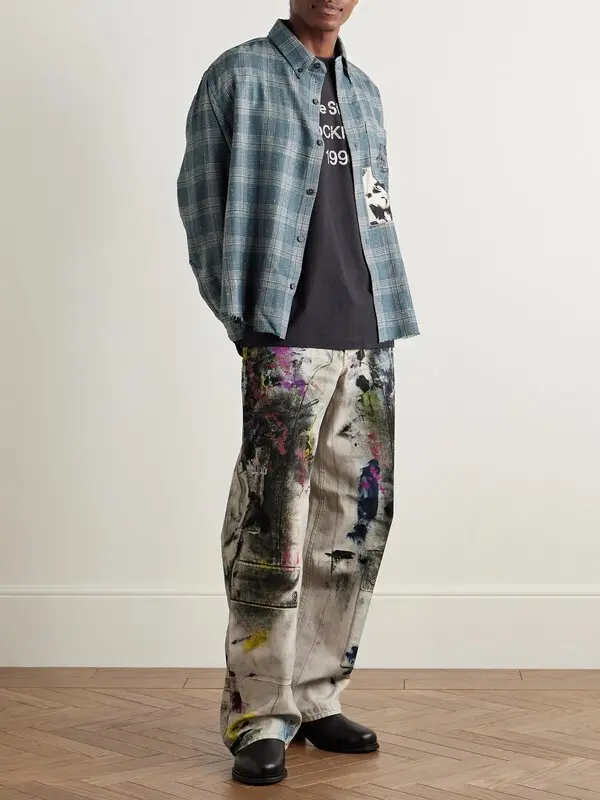 Acne Studios 1981 Wide-leg Trompe L'oeil Printed Jeans - Neutrals