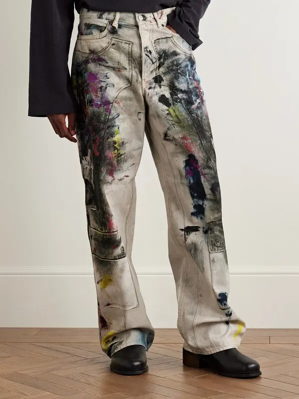 Acne Studios 1981 Wide-Leg Trompe L'Oeil Printed Jeans - Neutrals
