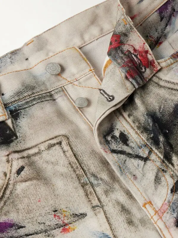 Acne Studios 1981 Wide-leg Trompe L'oeil Printed Jeans - Neutrals