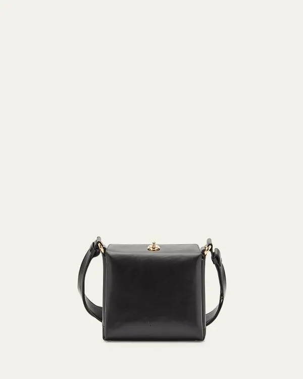 Plan C Small Folded Vitello Leather Shoulder Bag - Black