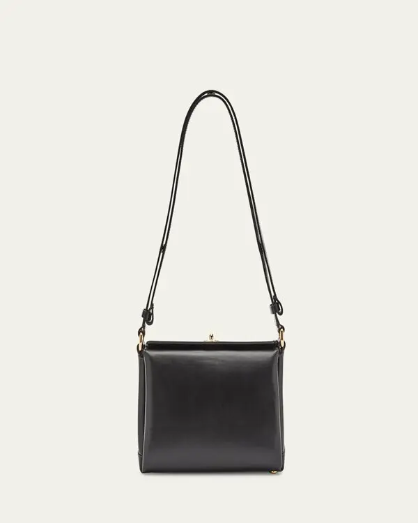 Plan C Small Folded Vitello Leather Shoulder Bag - Black
