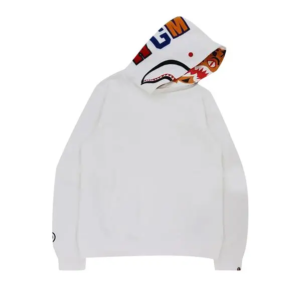 A BATHING APE Shark X Tiger Pullover Hoodie - White