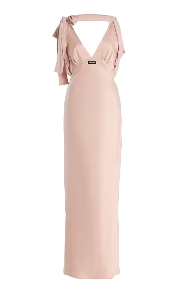 Miu Miu Satin Maxi Slip Dress - Pink