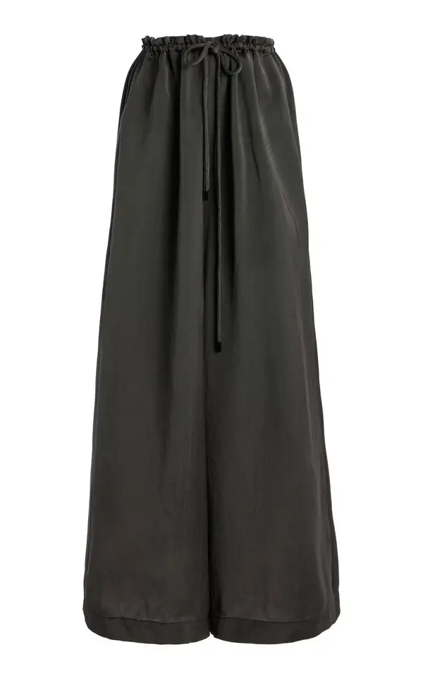 KALLMEYER Wesley Drawstring Wide Leg Pants - Dark Grey