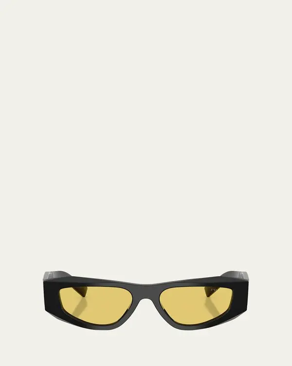 Prada Acetate Rectangle Sunglasses - Black
