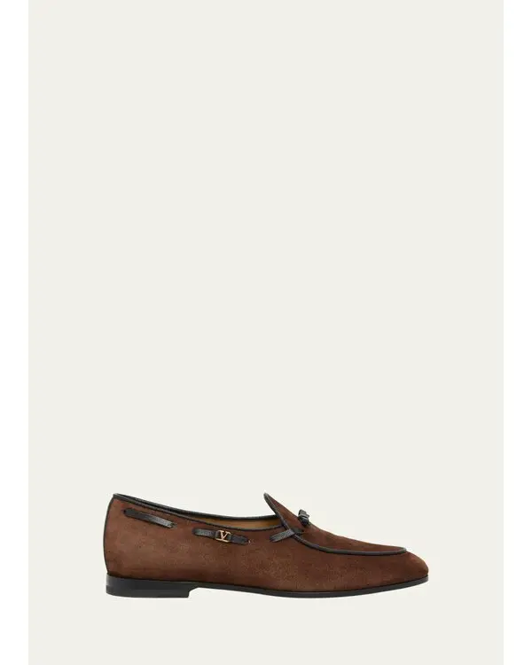 Valentino Garavani Bowshire Leather Loafers - Brown