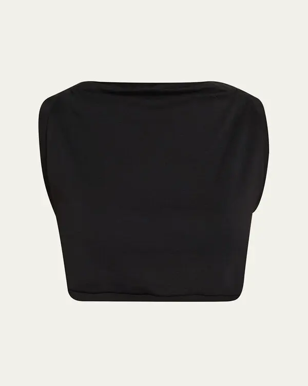A.L.C. Mae Cropped High-neck Top - Black