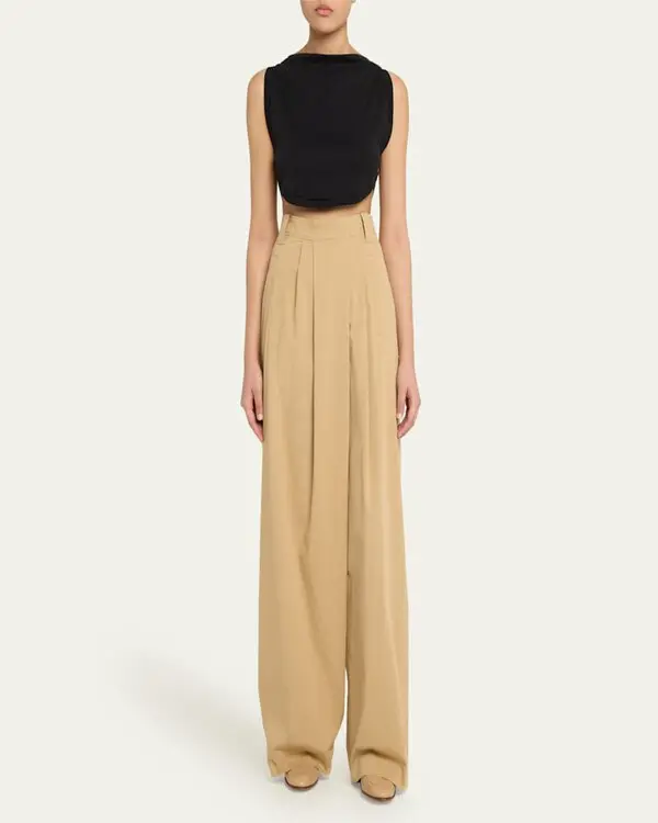 A.L.C. Mae Cropped High-neck Top - Black