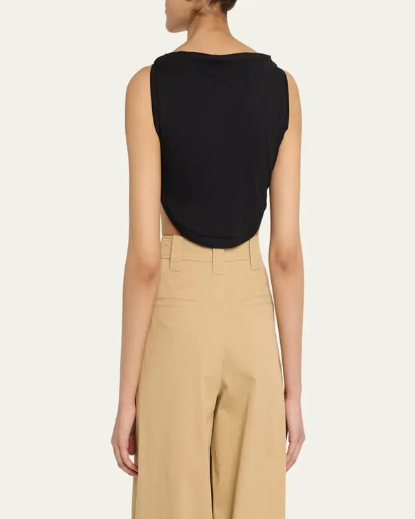 A.L.C. Mae Cropped High-neck Top - Black