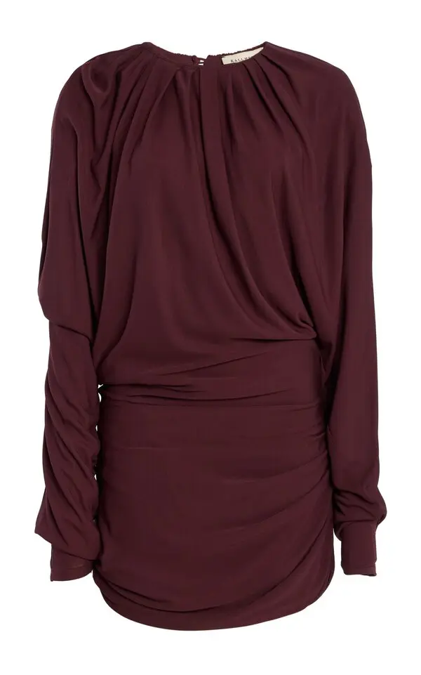 KALLMEYER Rickie Ruched Mini Dress - Burgundy